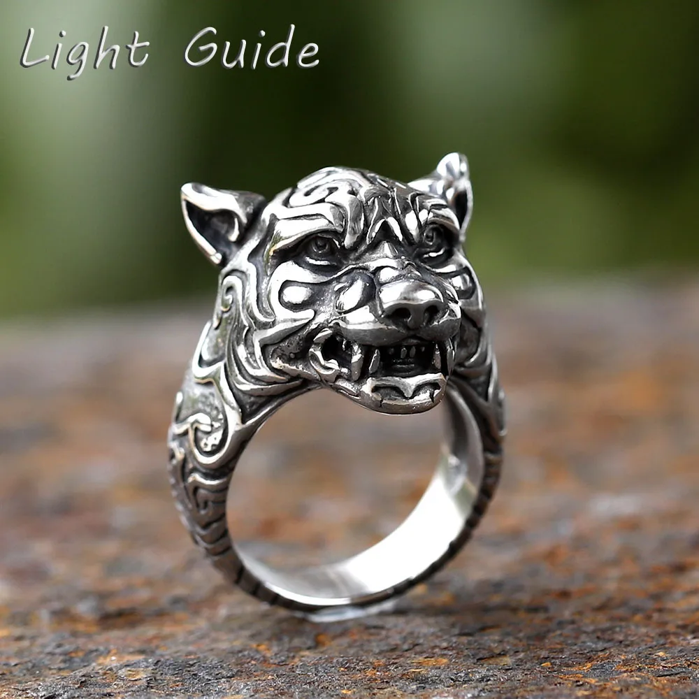Gothic-Personality-2024-New-316L-Stainless-Steel-Tiger-Head-With ...