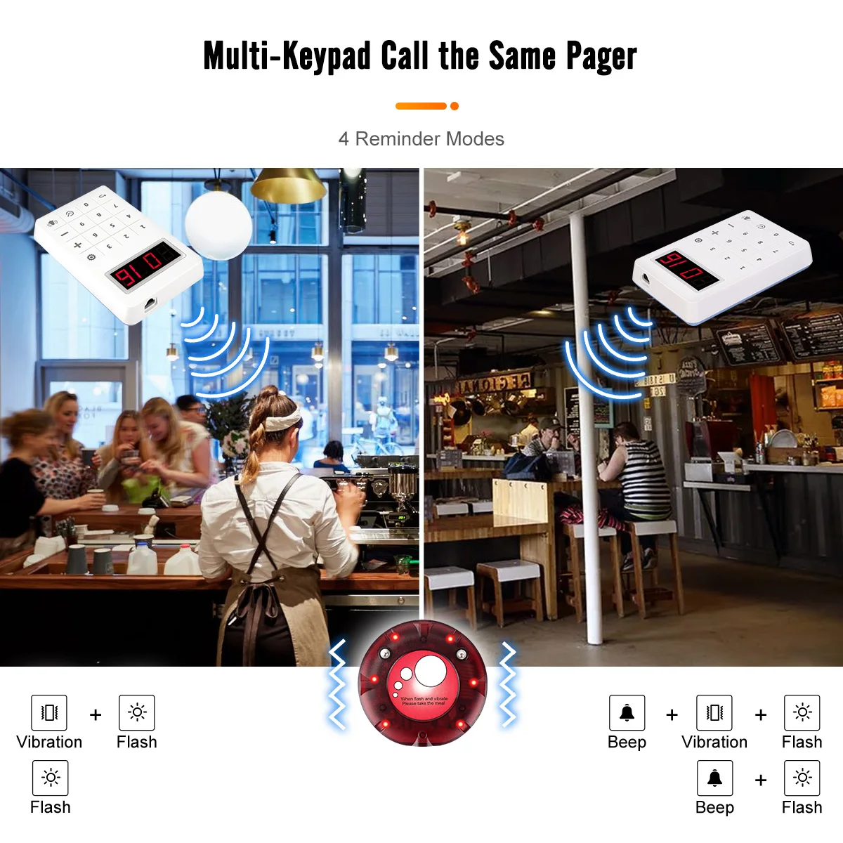 Retekess TD158 Restaurant Pager 10 Coaster Buzzer Receiver Paging ...