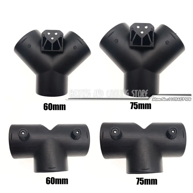 60mm/75mm Car Air Vent Duct Ducting T / Y Pipe Exhaust Connector Valve ...
