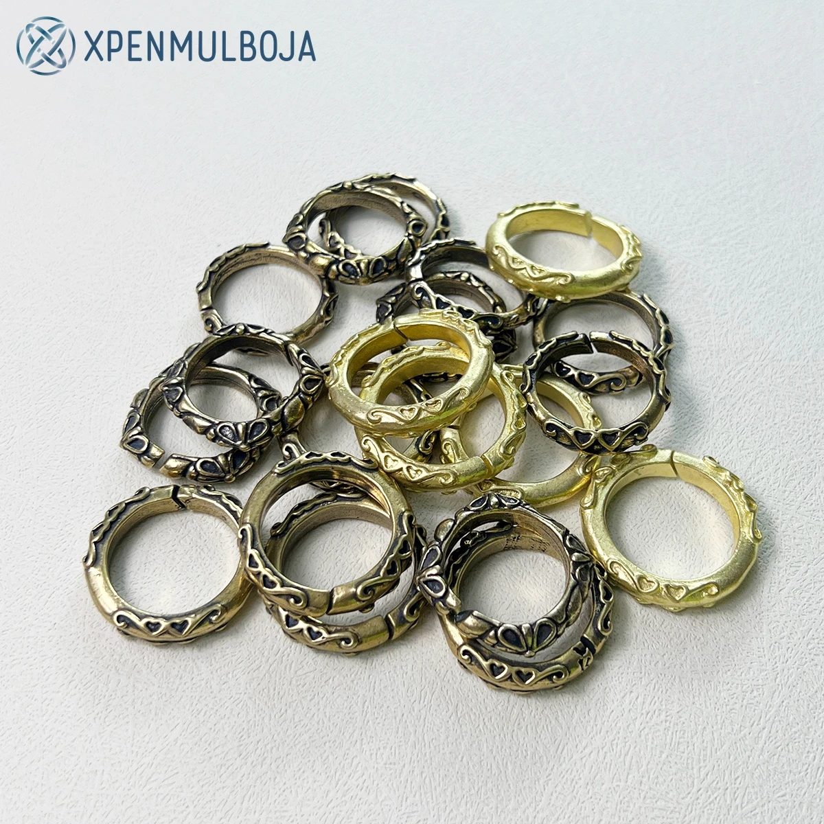 Retro Keychains Brass Material Vintage Keychain Open Key Ring Handmade ...