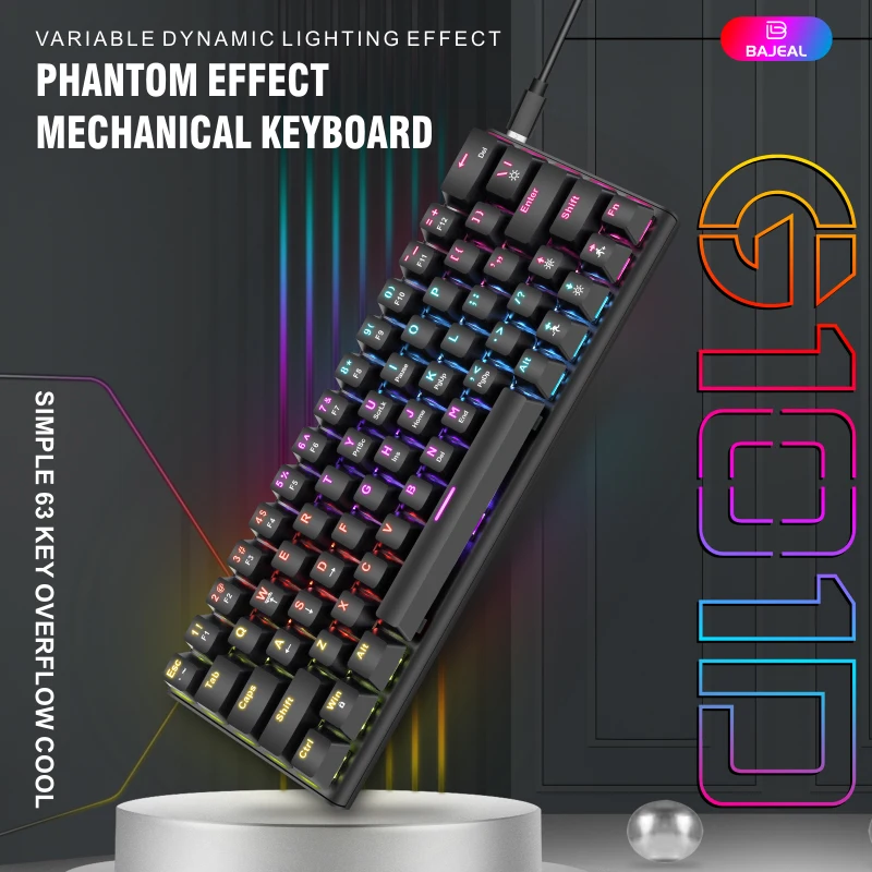 G101D-Mechanical-Gaming-Keyboard-63-Keys-Compact-Wired-Computer ...