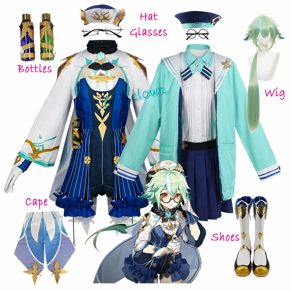 Game-Genshin-Impact-Sucrose-Cosplay-Costume-Maid-JK-Uniform-Shoes-Boots ...