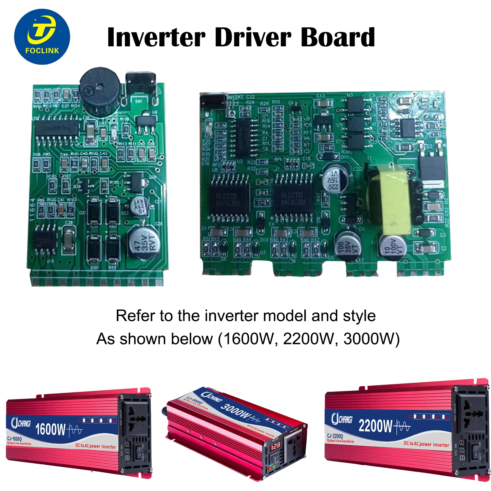 1600W 2200W 3000wDC 12V-72V To AC 110V 220V Inverter Accessories ...