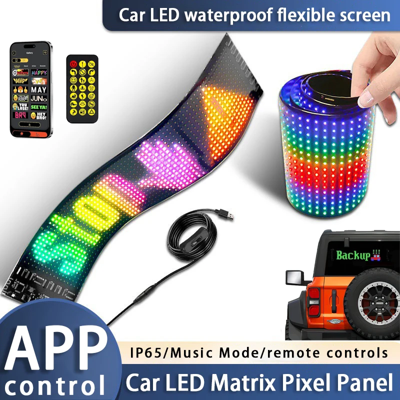 LED-Matrix-Pixel-Car-Sign-Painel-Pixel-Flex-vel-Rolagem-Brilhante ...