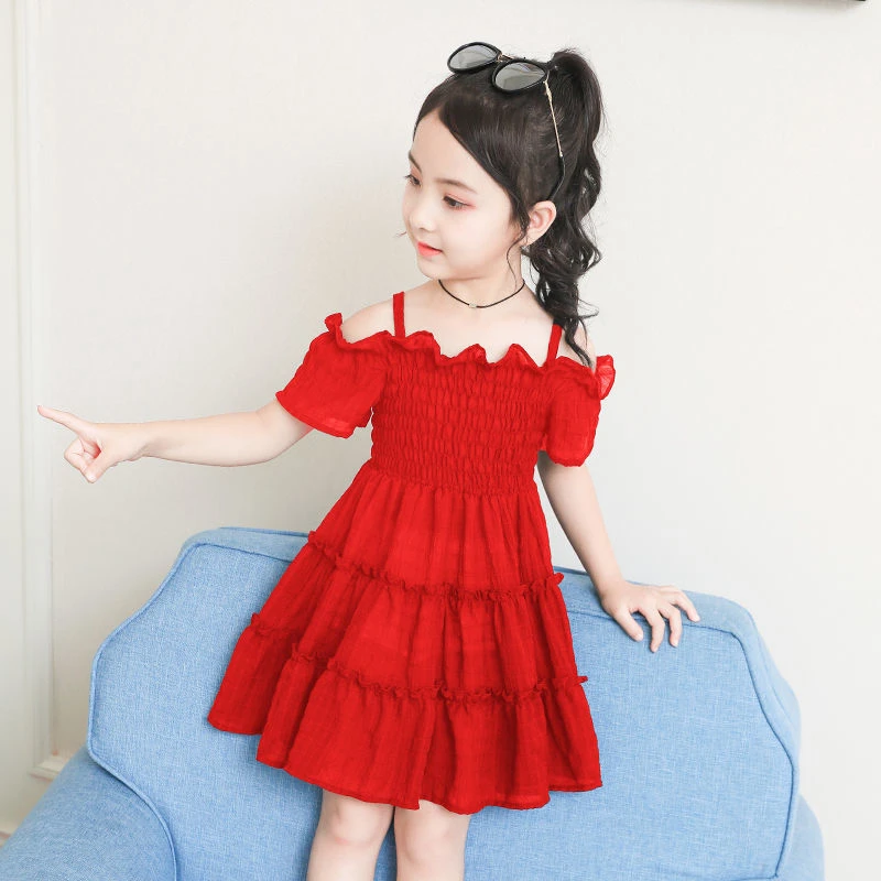 Girl-Dresses-Solid-Color-Girl-Child-Summer-Dress-Casual-Style-Children ...