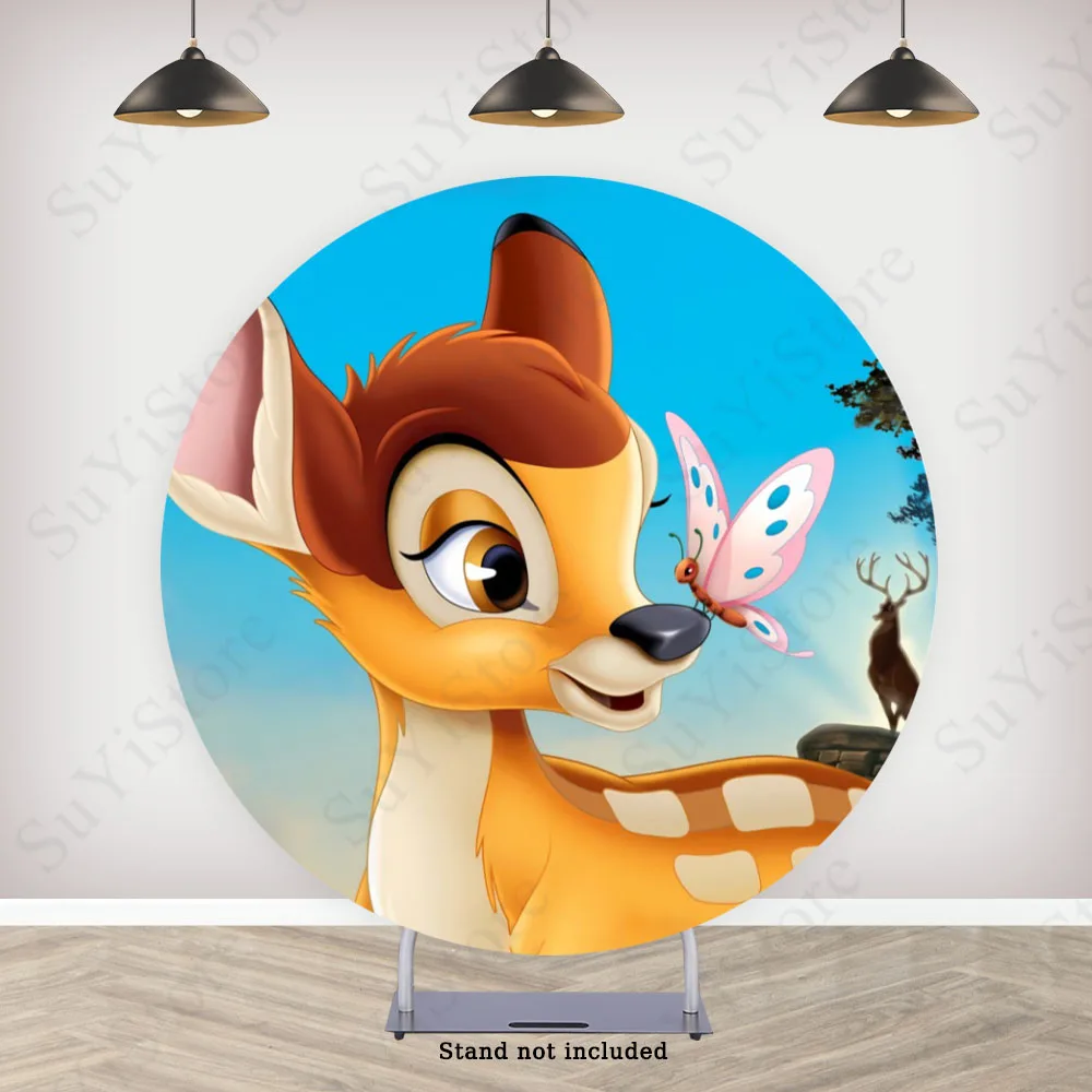 Disney-Bambi-Round-Backdrop-Cover-Pink-Butterfly-Kids-Birthday-Baby ...