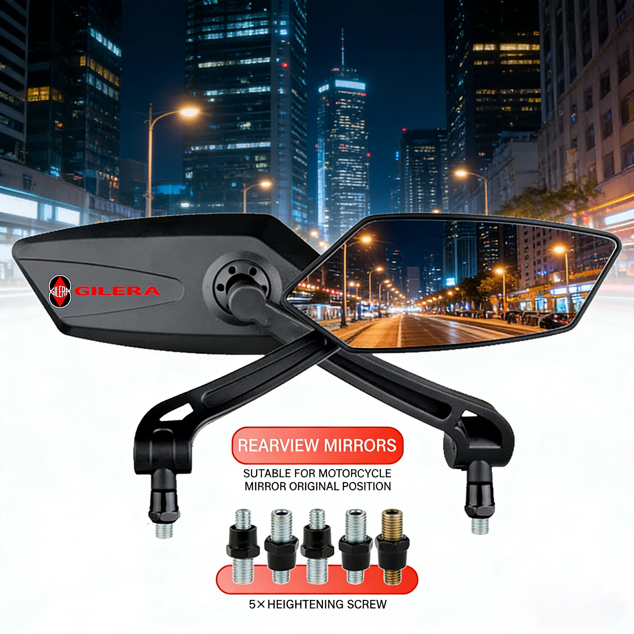 Moto Rear View Mirror Reflector Adjustable Rotatable Handlebar Mirror ...