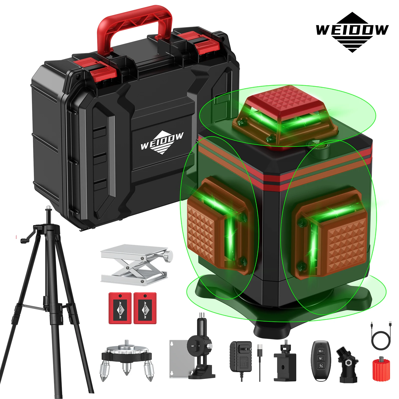 LFINE 4D 16 Lines Laser Level with Tripod and Suitcase Horizontal And ...