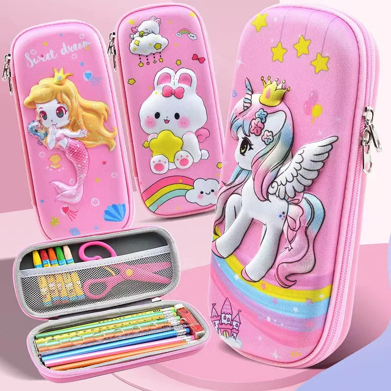 3D-Unicorn-cute-pencil-box-School-student-stationery-box-Children ...