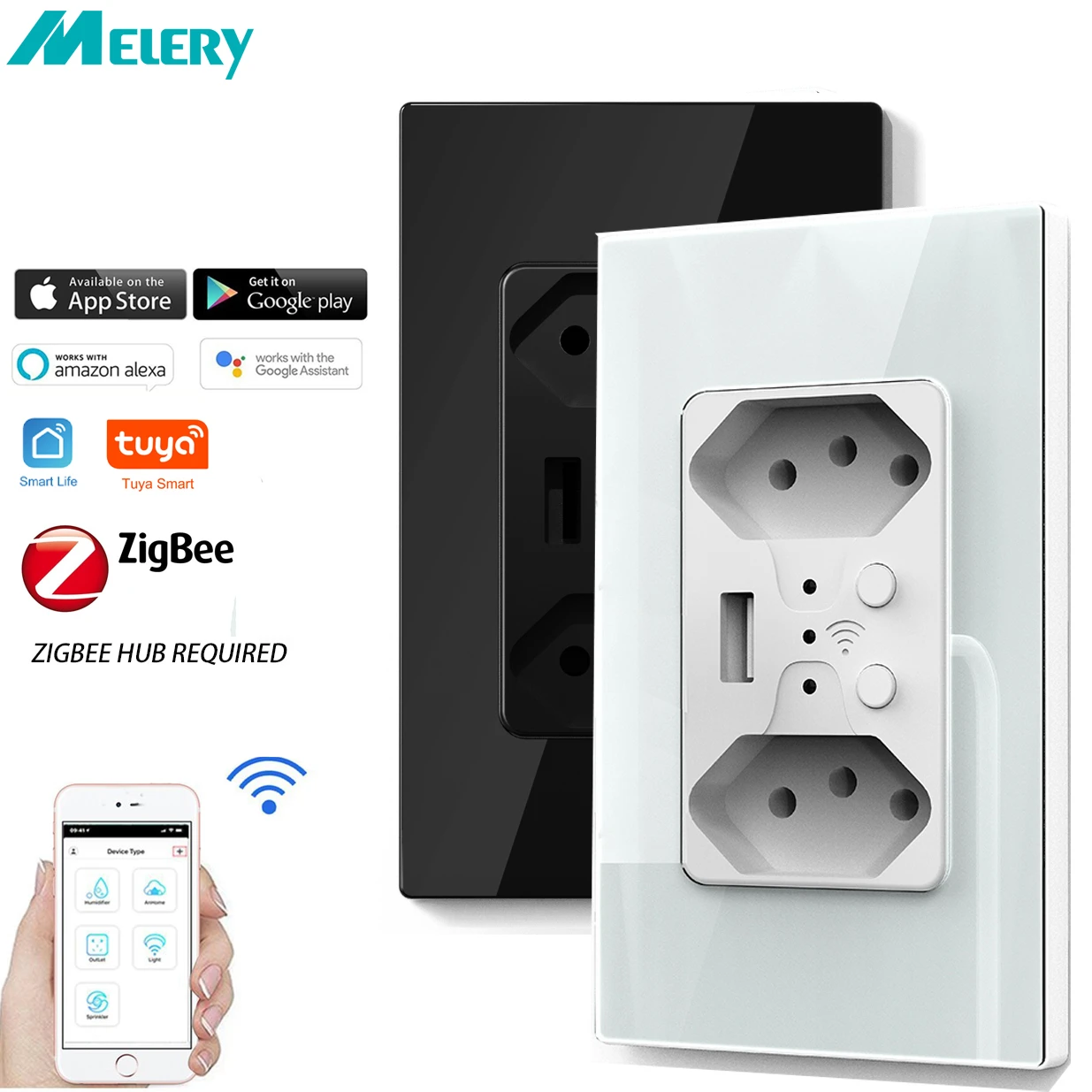 Inteligente zigbee brasil tomada de parede usb tomada elétrica tomada ...