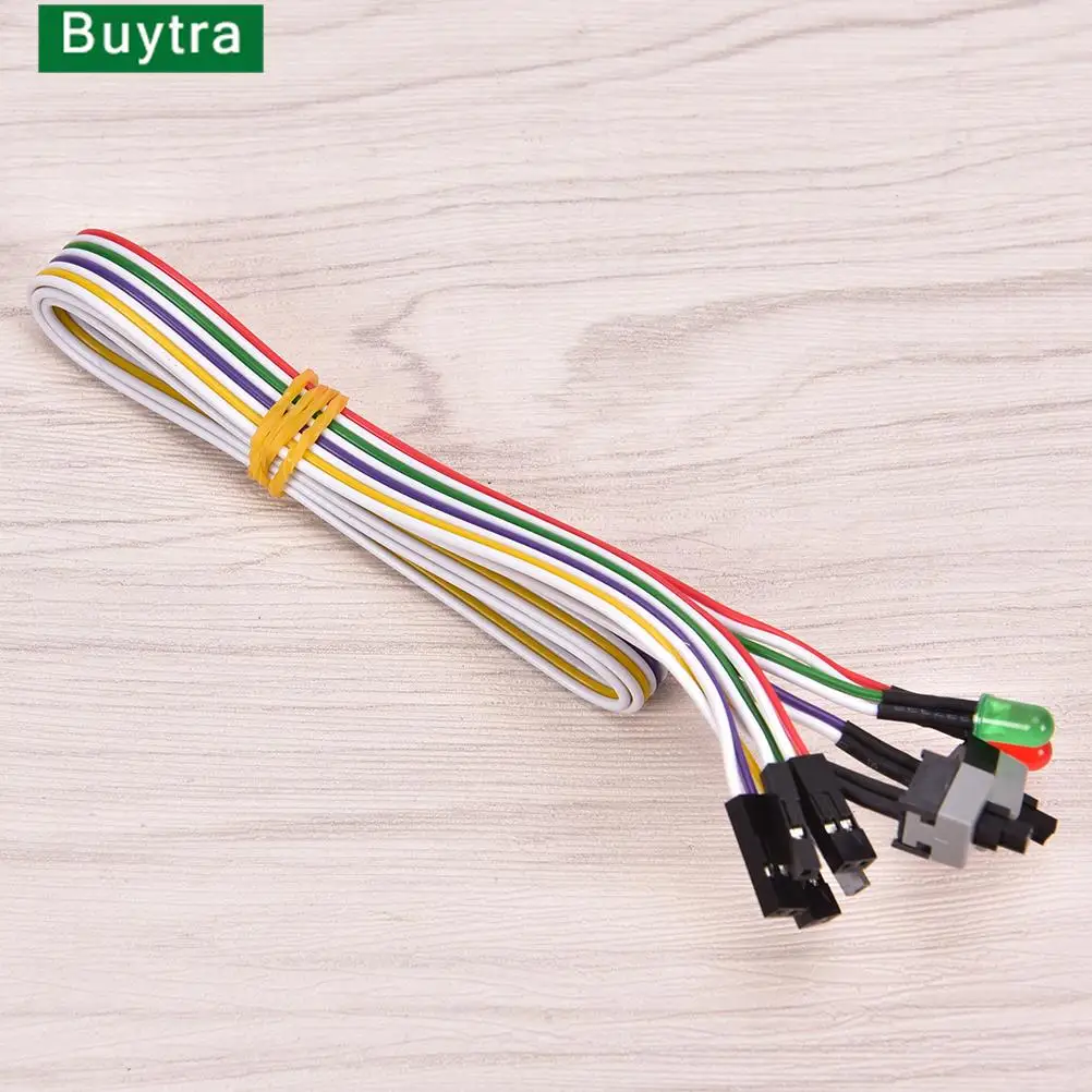 2 Switch On/Off/Reset w/ LED Light 68cm ATX PC Compute Motherboard ...