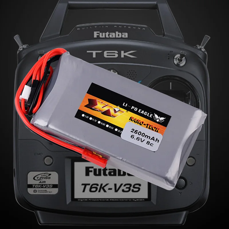 2S-6-6V-2500mah-Lipo-Battery-8C-JST-Connector-for-Futaba-Radios-14SG ...