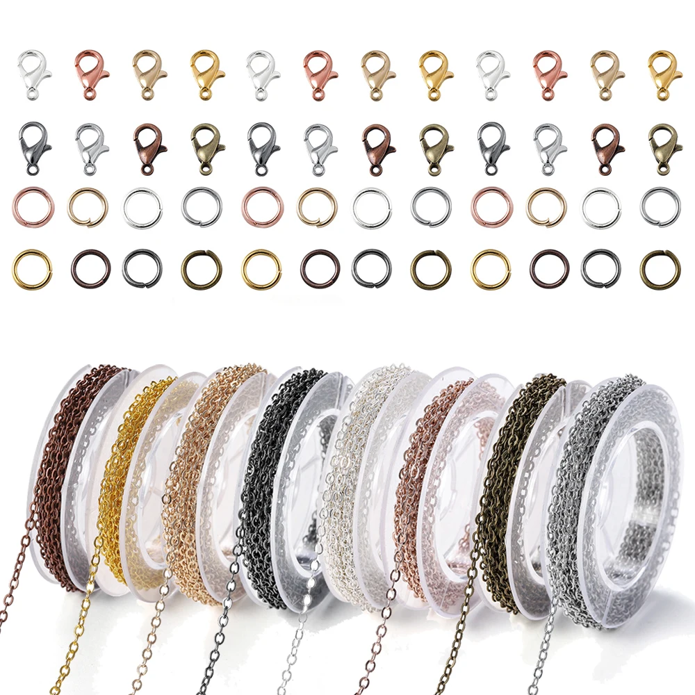 1 Set 3m Iron Cable Chain Bulk Chains Link Chain With Jump Rings ...