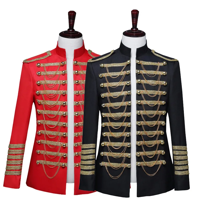Mens-Hussar-Jacket-Artillery-Tunic-Military-Parade-Uniform-Drummer ...