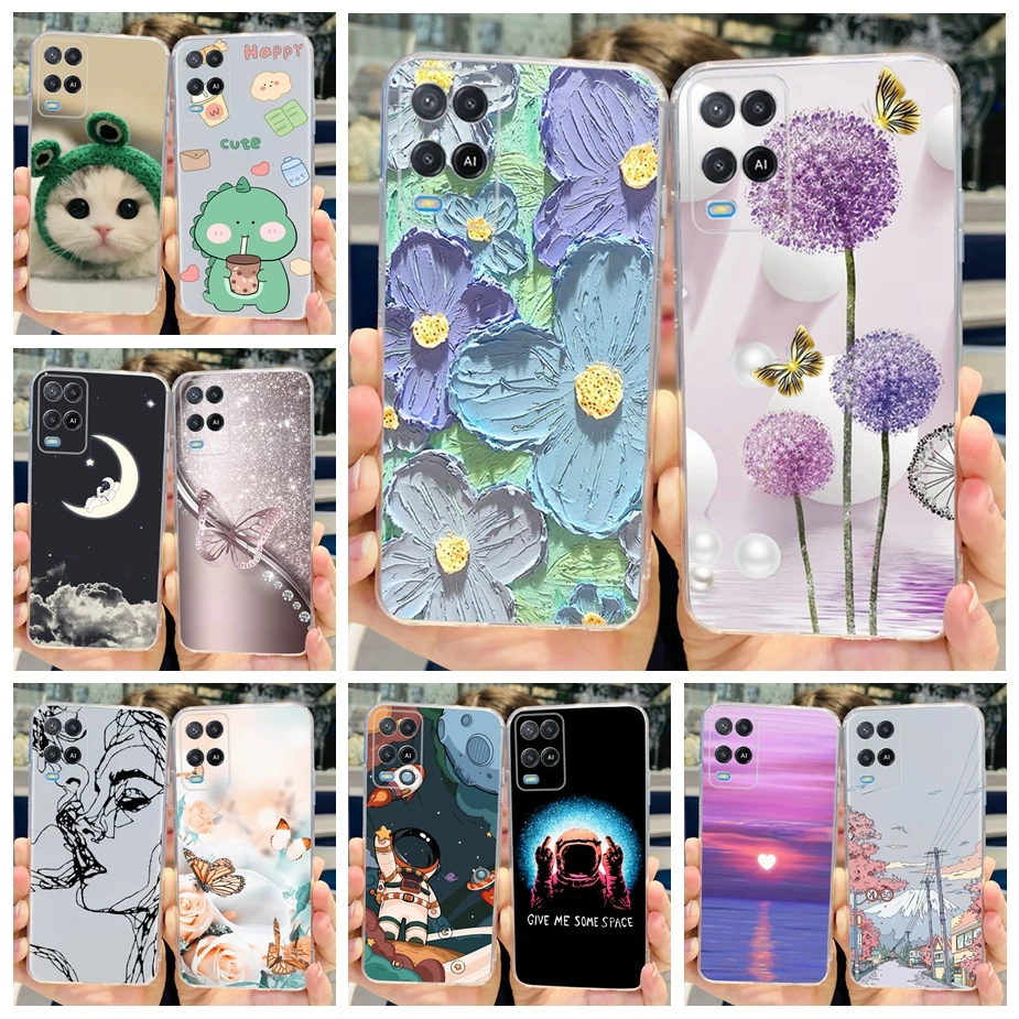 For-Oppo-A54-A74-A94-4G-Case-Colorful-Flowers-Painted-Cover-Soft-Slim ...