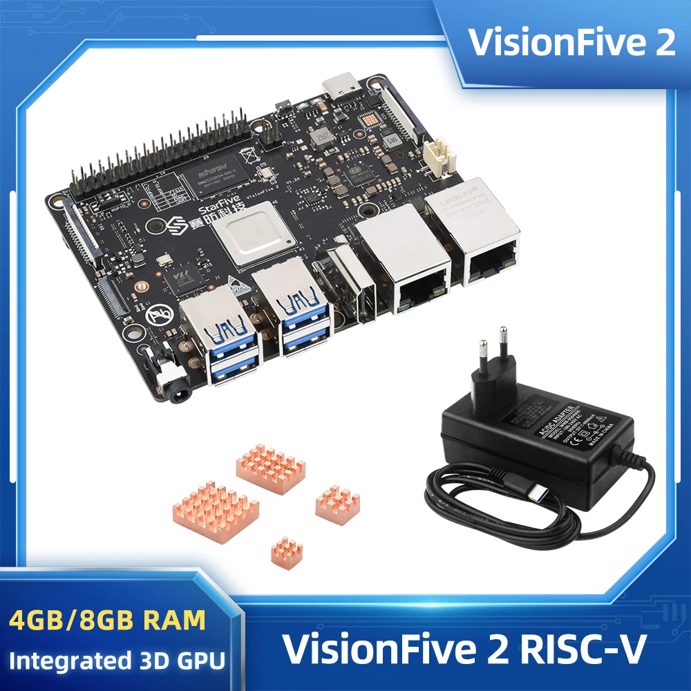 VisionFive 2 RISC V Starfive JH7110 1.5Ghz 64 Bit RV64GC ISA SoC Integrated 3D GPU 4G 8GB RAM ...
