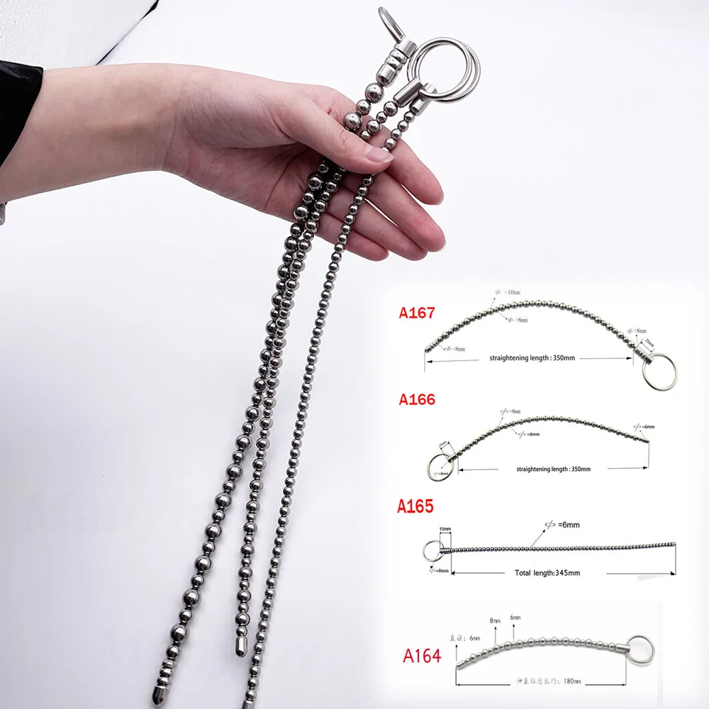 Male Stainless Steel Urethral Sound Dilators Sounding Penis Plug Beads ...
