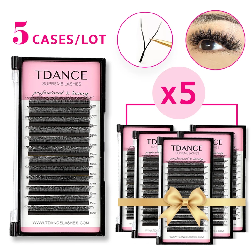TDANCE-5-cases-YY-Shape-Eyelashes-Extension-Double-Tip-soft-Lashes ...