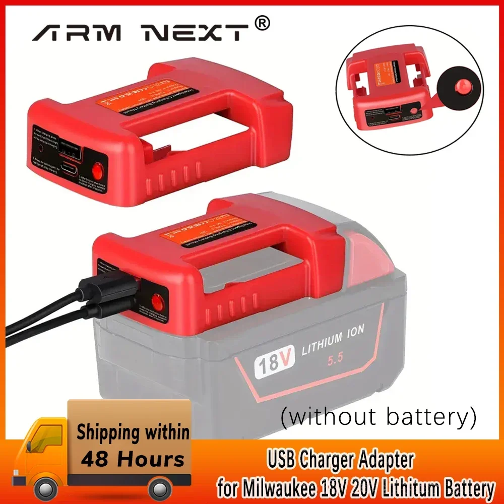 USB-Charger-Adapter-Compatible-For-Milwaukee-M18-18V-Battery-Dual ...