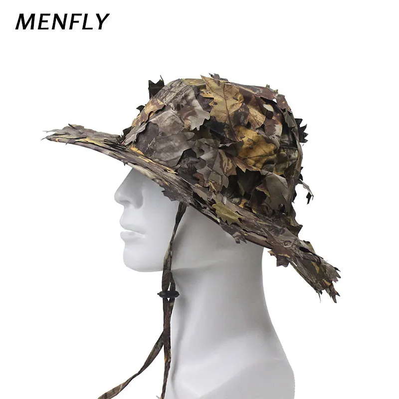 위장 버킷 모자 군사 전술 에어소프트 스나이퍼 카모 사냥 모자 정글 트리 남자 캠핑 양산 큰 챙 낚시 모자