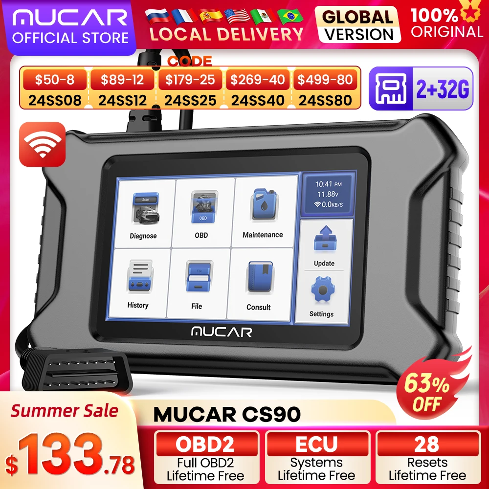 MUCAR-CS90-Car-Diagnostic-Tools-Obd2-Scanner-28-Maintenance-Reset-Services-ECM-Lifetime-Free-For ...