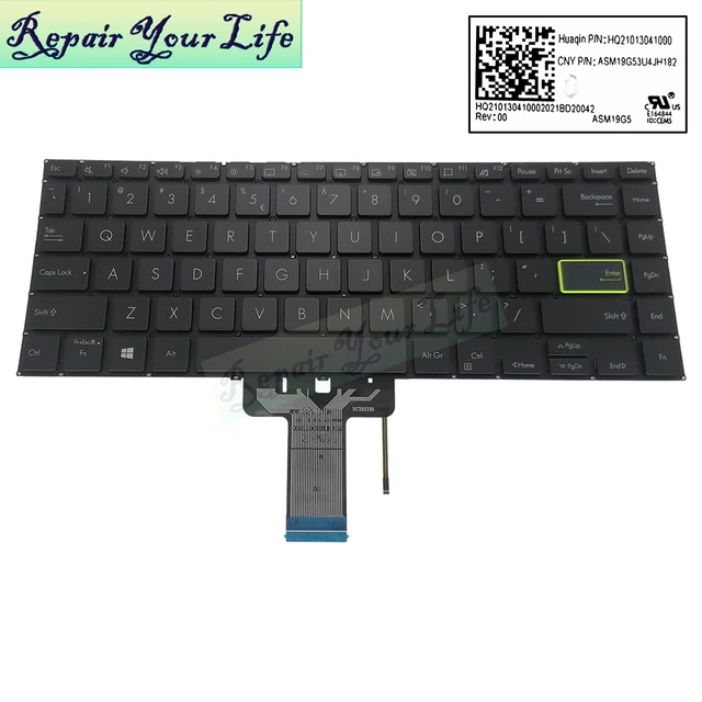 UA UI English Arabic Backlit Keyboard For Asus VivoBook TM420 TM420UA ...