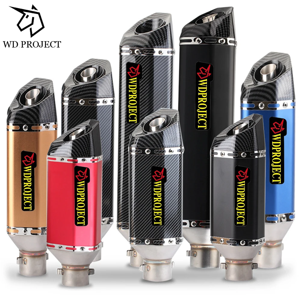 51mm-Universal-Motorcycle-ATV-Carbon-Fiber-Exhaust-Muffler-Pipe-250-600 ...