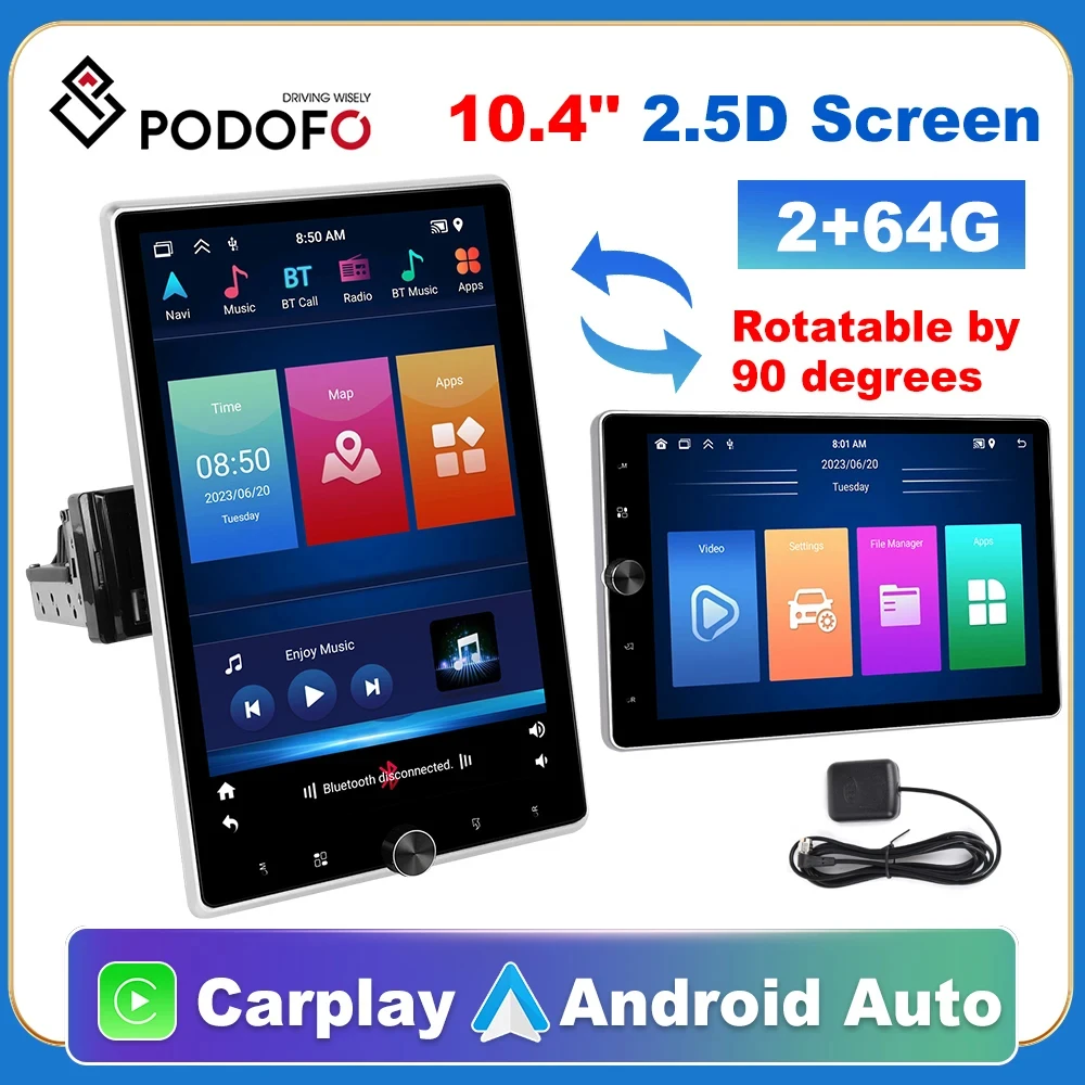 Podofo-1-Din-Car-Stereo-Radio-Carplay-10-4-HD-Touch-Screen-Car ...