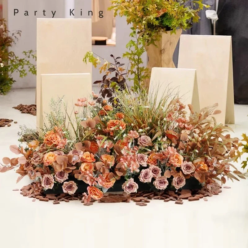Artificial-Flowers-Wedding-Event-Decoration-Road-Lead-Flower-Row-Party ...