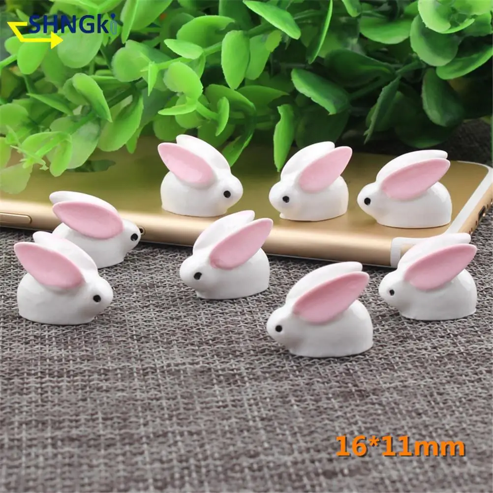 1pc Mini Resin Bunnies Miniature Figures 3D Little White Rabbit ...