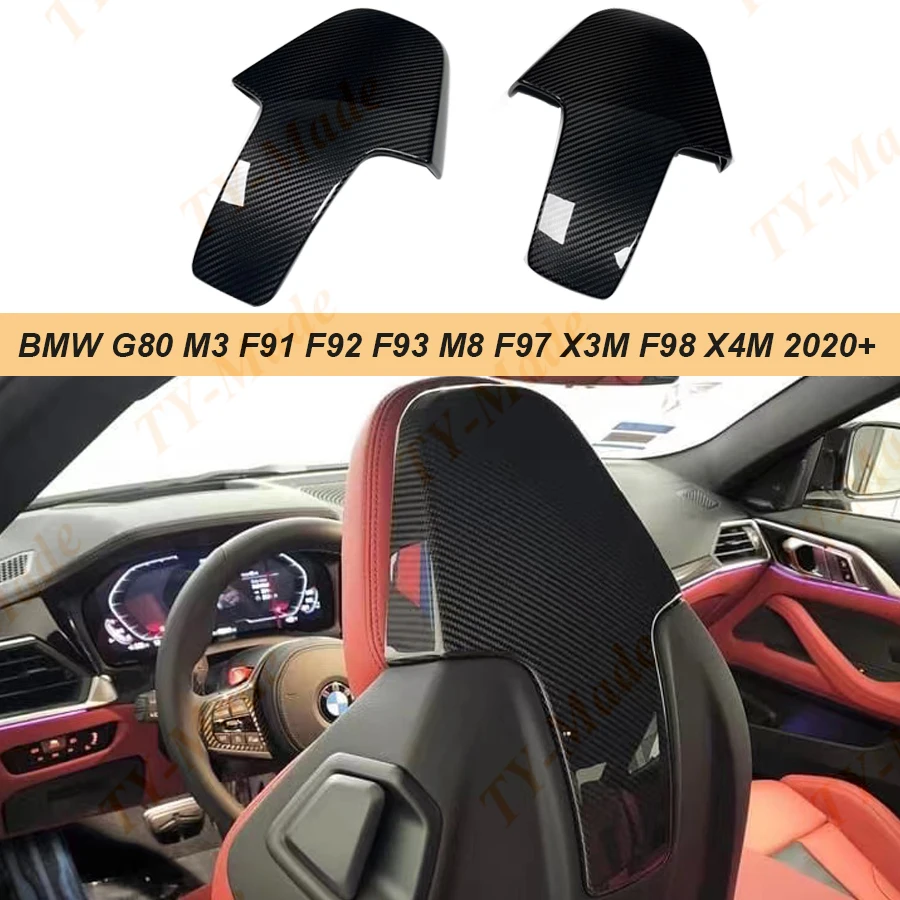 Carbon Fiber Car Inner Seat Back Covers Trims For BMW G80 M3 F91 F92 ...