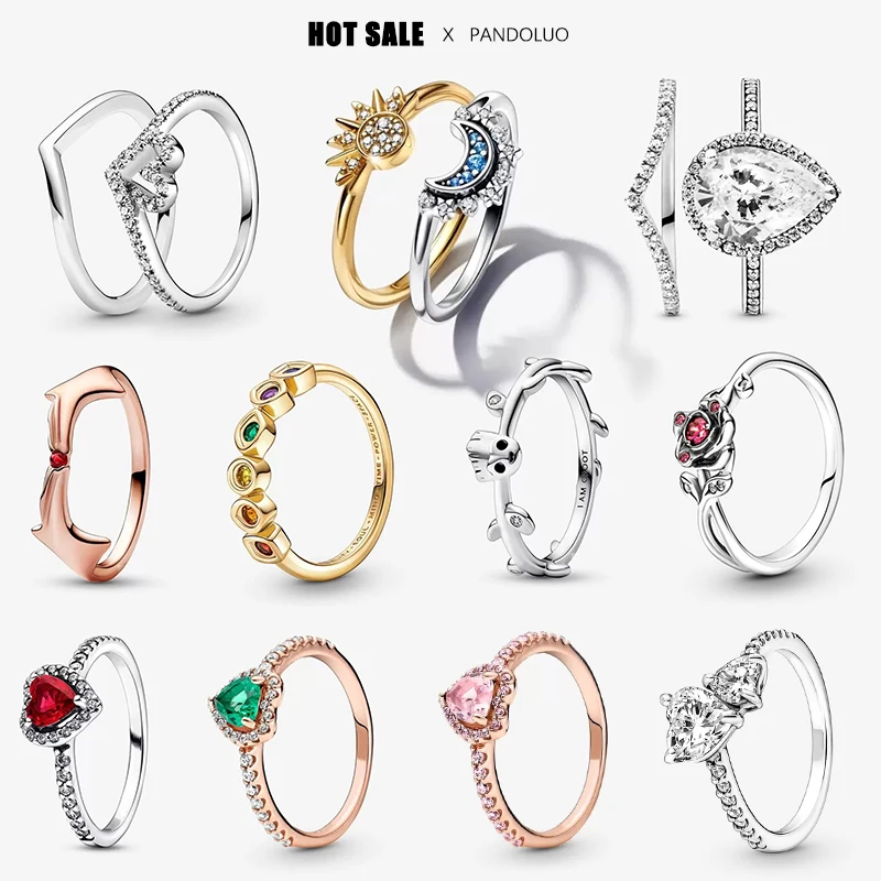Pandora Celestial Sun & Moon Ring Set Dames 925 Zilveren Sieraden ...