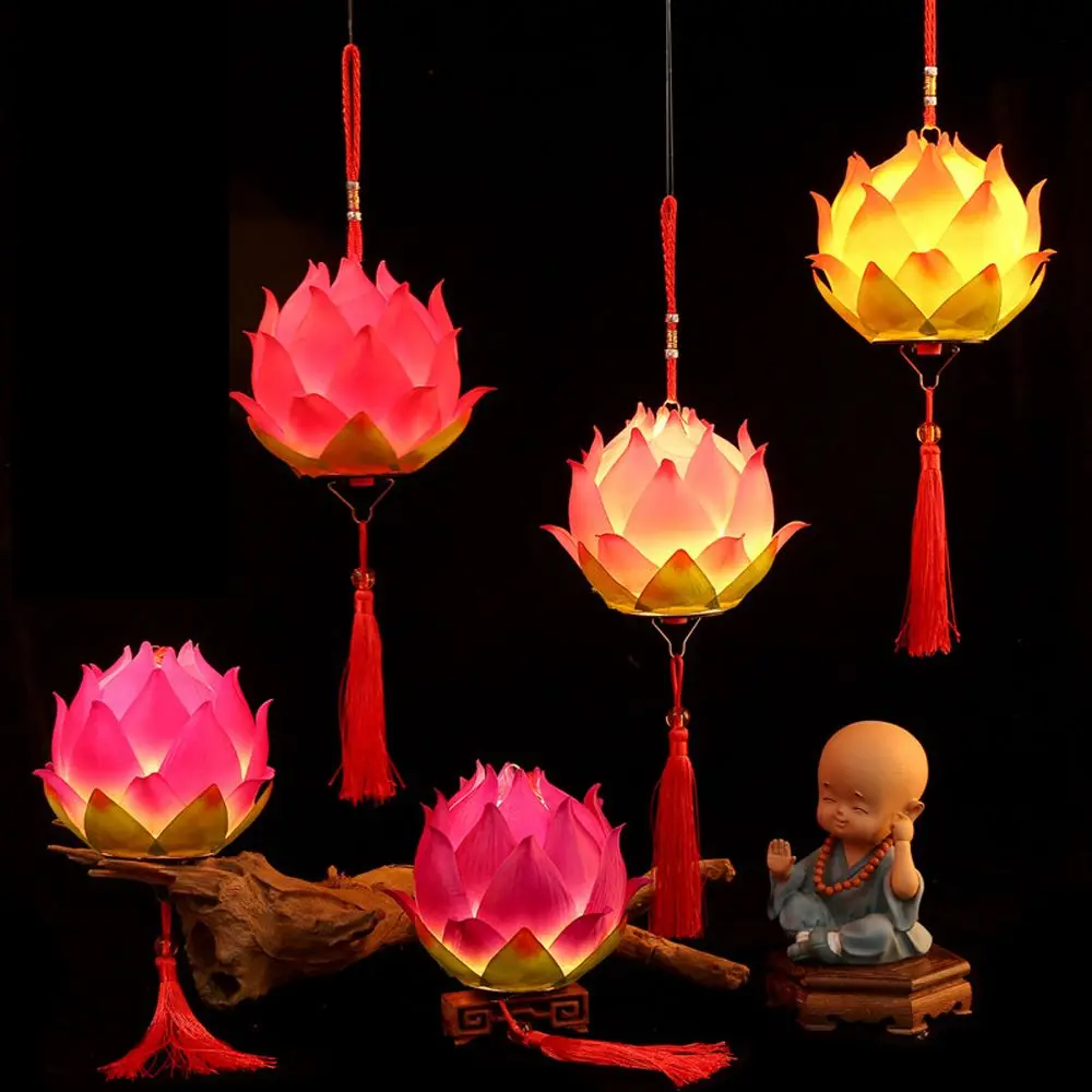 1Pc Exquisite Gifts Luminous Lotus Lantern LED Lights Mid-Autumn ...