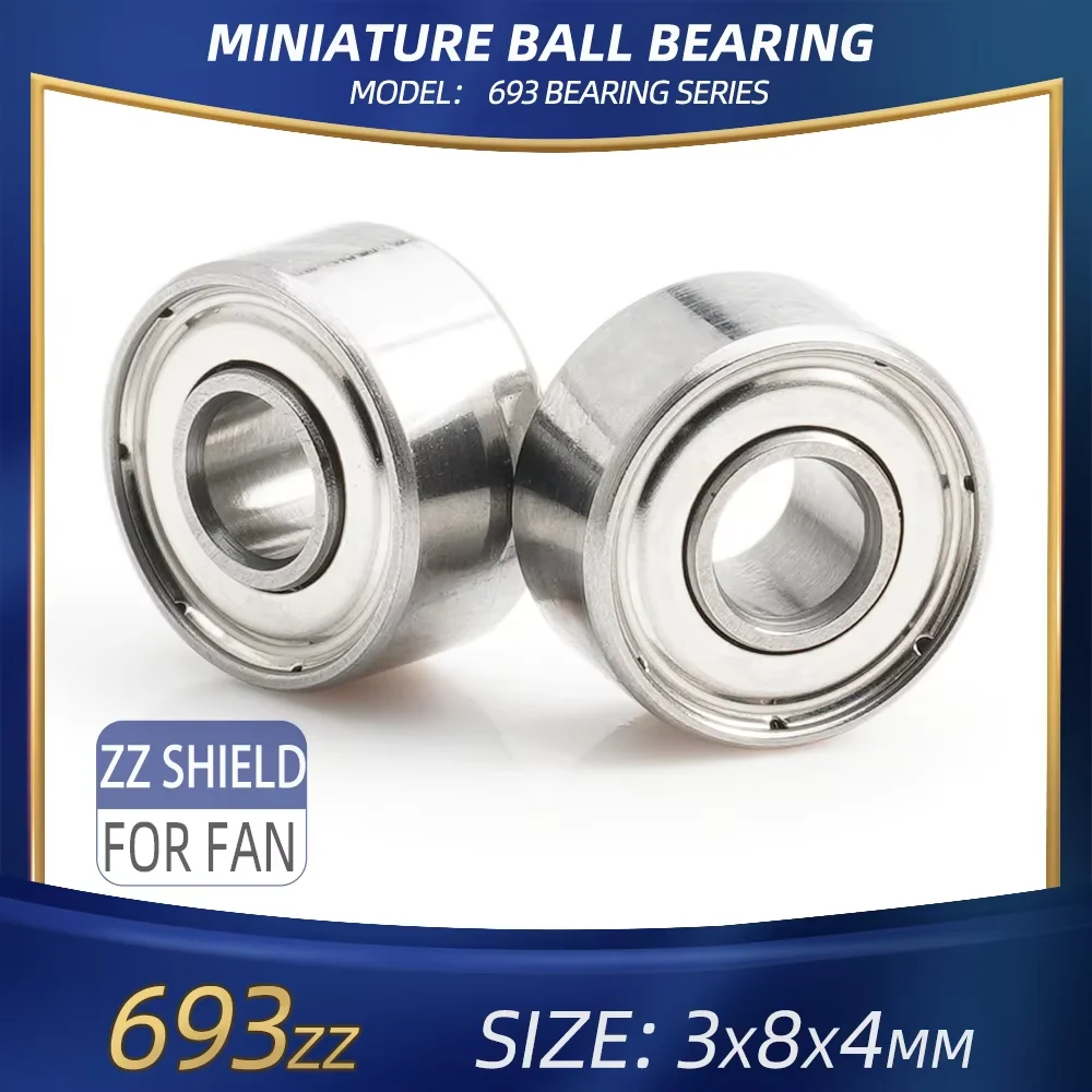 20PCS 693ZZ Bearing 3*8*4 mm ABEC-9 Computer Fan Ball Bearings 693 ZZ ...