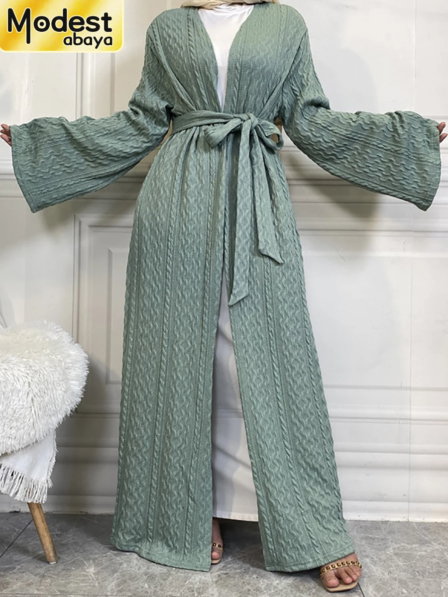 Modest-Abaya-Ramadan-Autumn-Winter-Sweater-Coat-Muslim-For-Women-Kimono ...