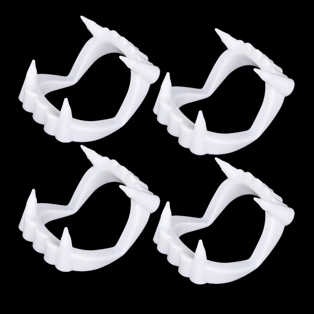 4 Pcs Plastic Playes Fake Teeth Halloween Monster Teeth Vampire Fangs ...
