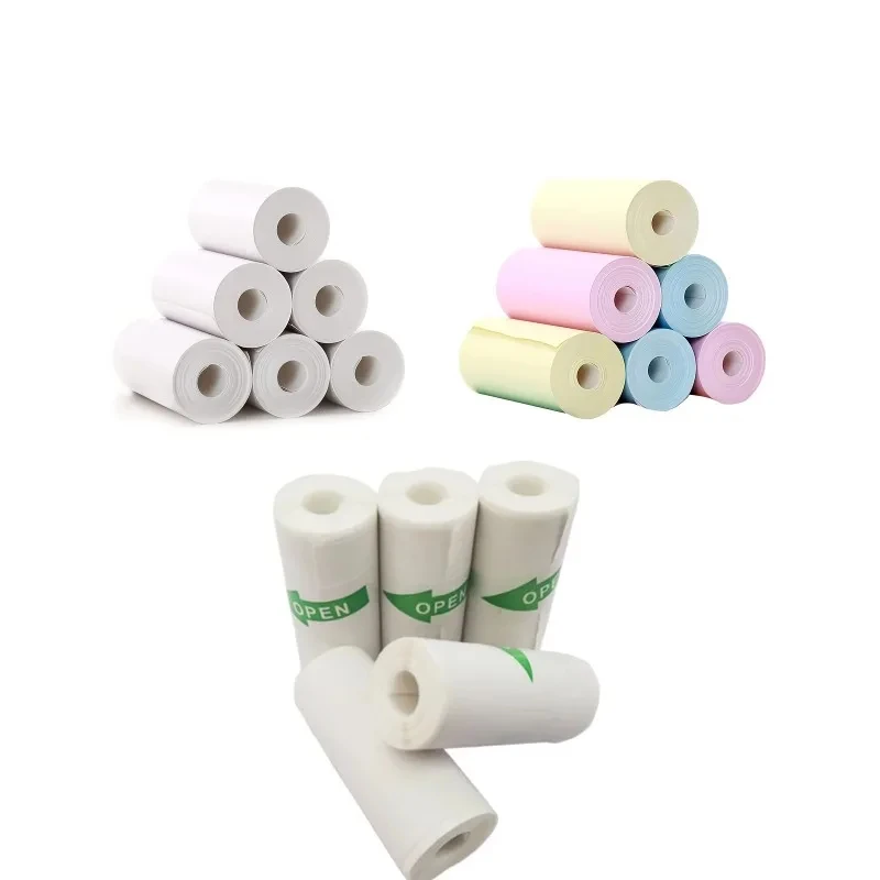 Mini-Printer-Paper-57x25mm-Thermal-Label-Sticker-Color-Photo-White-Self ...