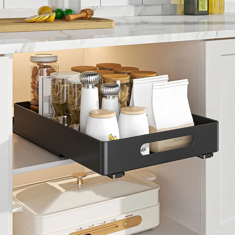 Extendable-Cabinet-Organizer-Pull-Out-Drawer-Practical-Storage-Rack-for ...