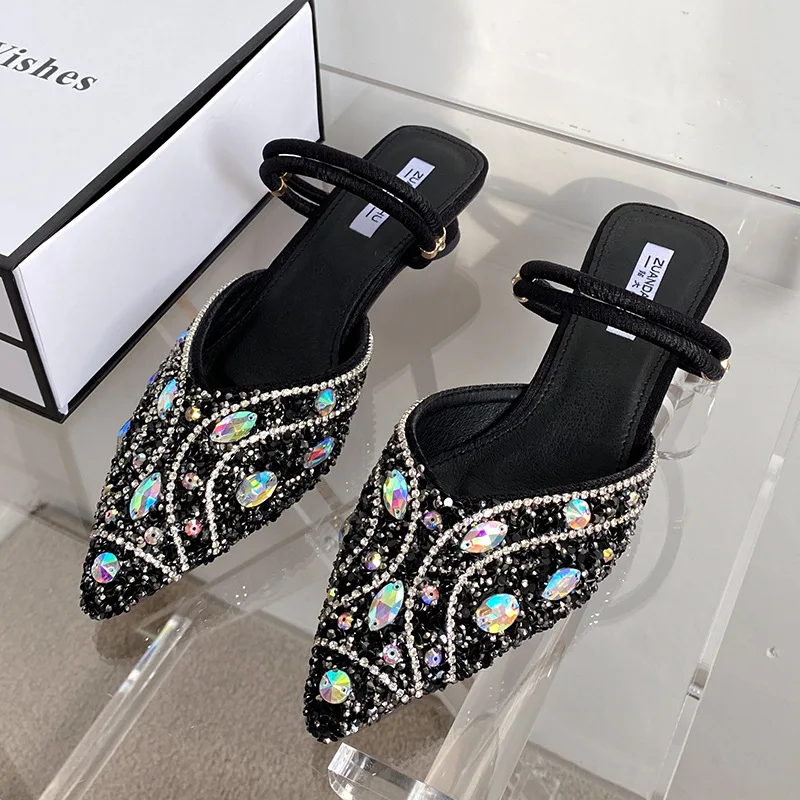 Luxury-Rhinestone-Slippers-Women-Slingback-Sandals-Female-Fashions-Low ...