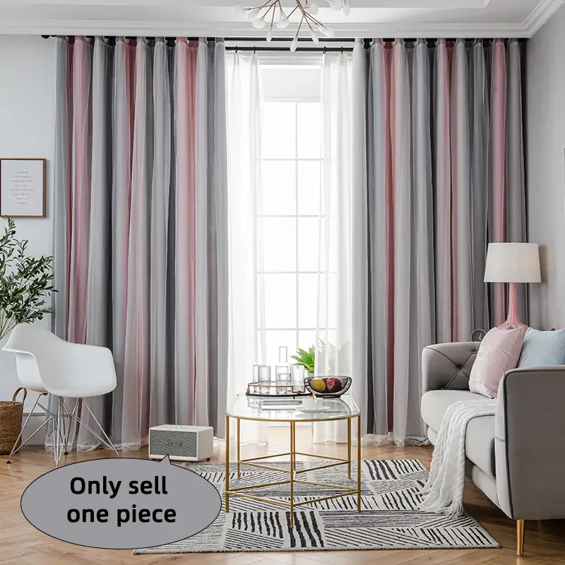 1pc Double Layer Blackout Grommet Top Light FiLtering Privacy Curtain For Bedroom Office Cafe Living Room Study Home Decor AliExpress 15