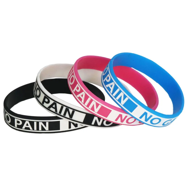 1PC-New-Design-No-Pain-No-Gain-Silicone-Wristband-Motto-Inspirational ...