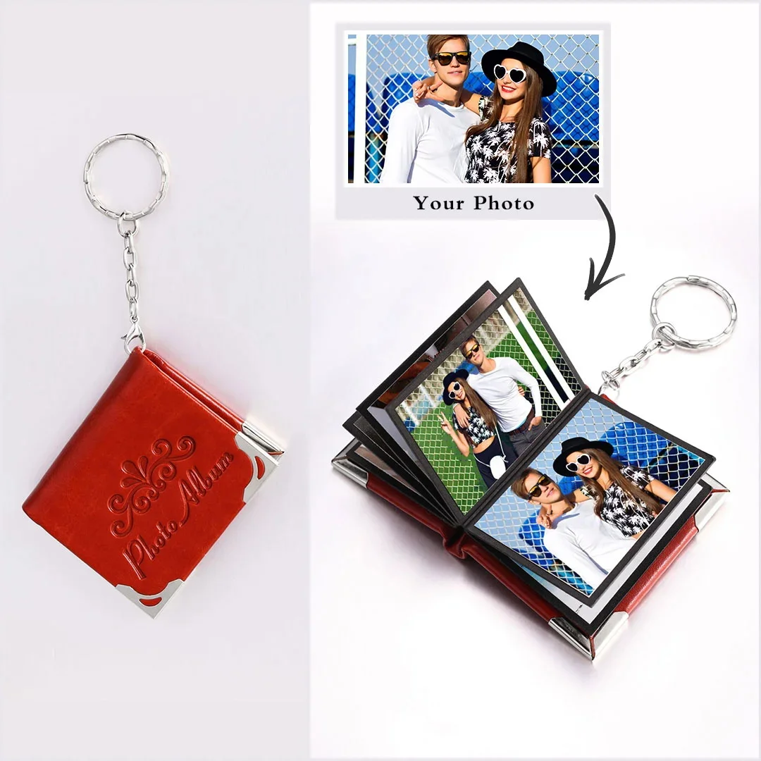Personalized-Mini-Photo-Album-Keychain-Custom-10-Photos-Mini-Leather ...