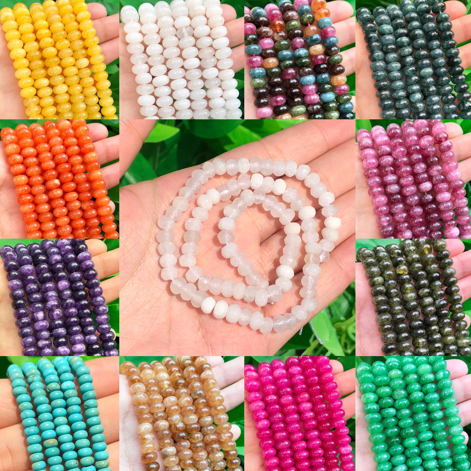 8mm-Natural-Stone-Rondelle-Beads-Tourmaline-Angelite-Tiger-Eye ...