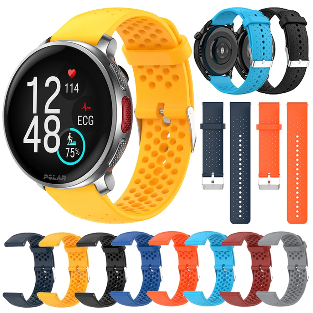 20 22mm Sports Silicone Breathable Strap for POLAR IGNITE 3 2 Band ...
