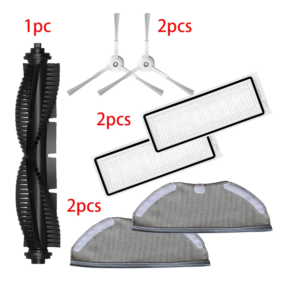 HEPA Filter Central Roll Main Brush Side Brush Mop Cloth Rag for Qihoo ...