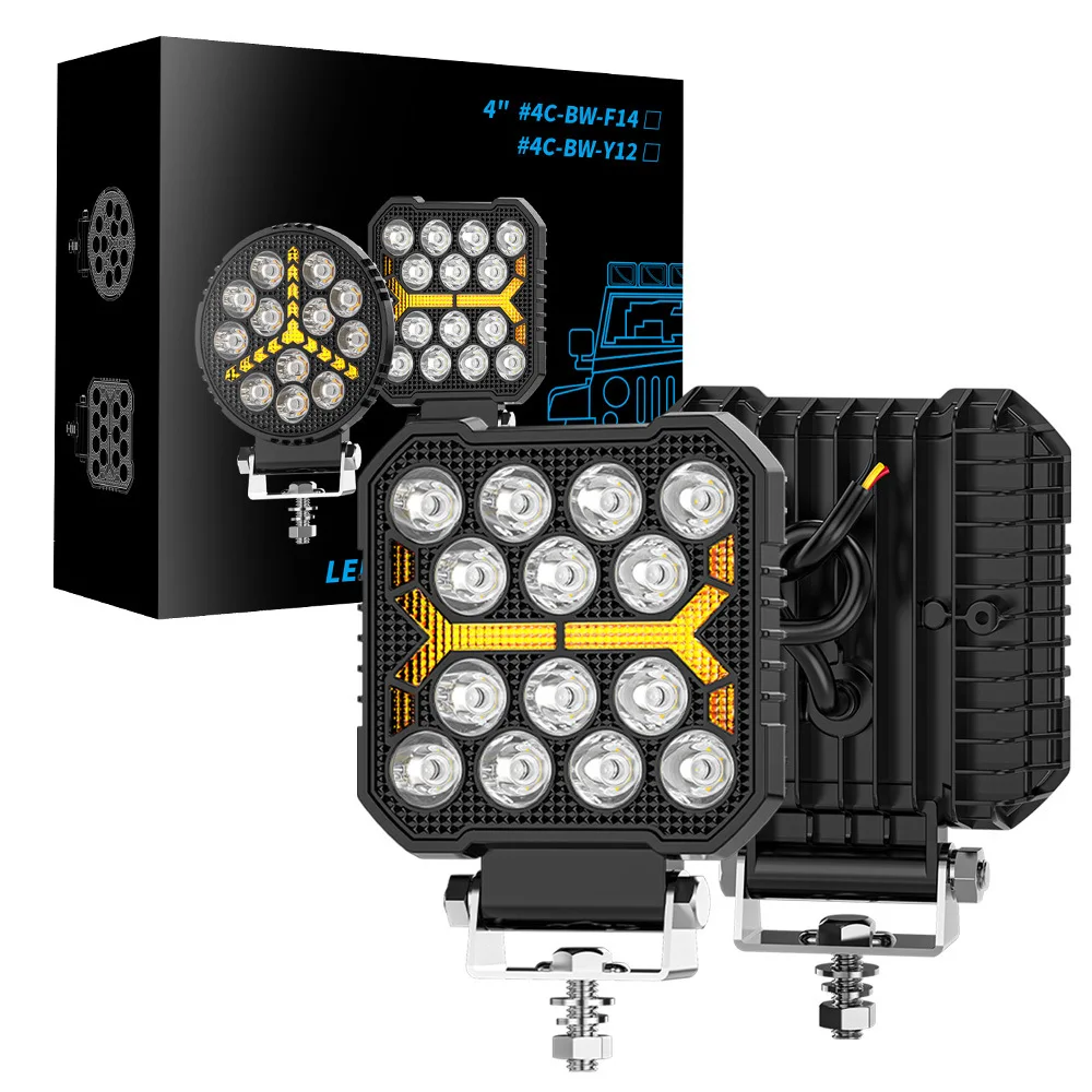 New car led work light 4 inch square off-road vehicle construction ...