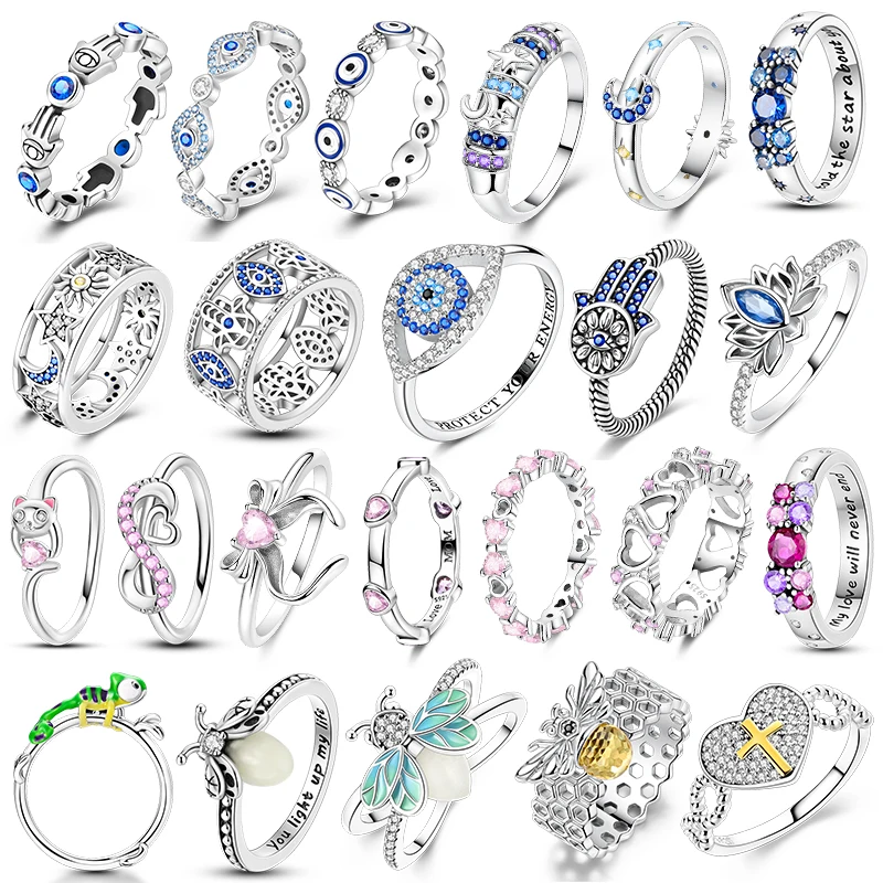 Blue Eyes Ring 925 Silver Original Pink Zircon Stone Chameleon Glow ...