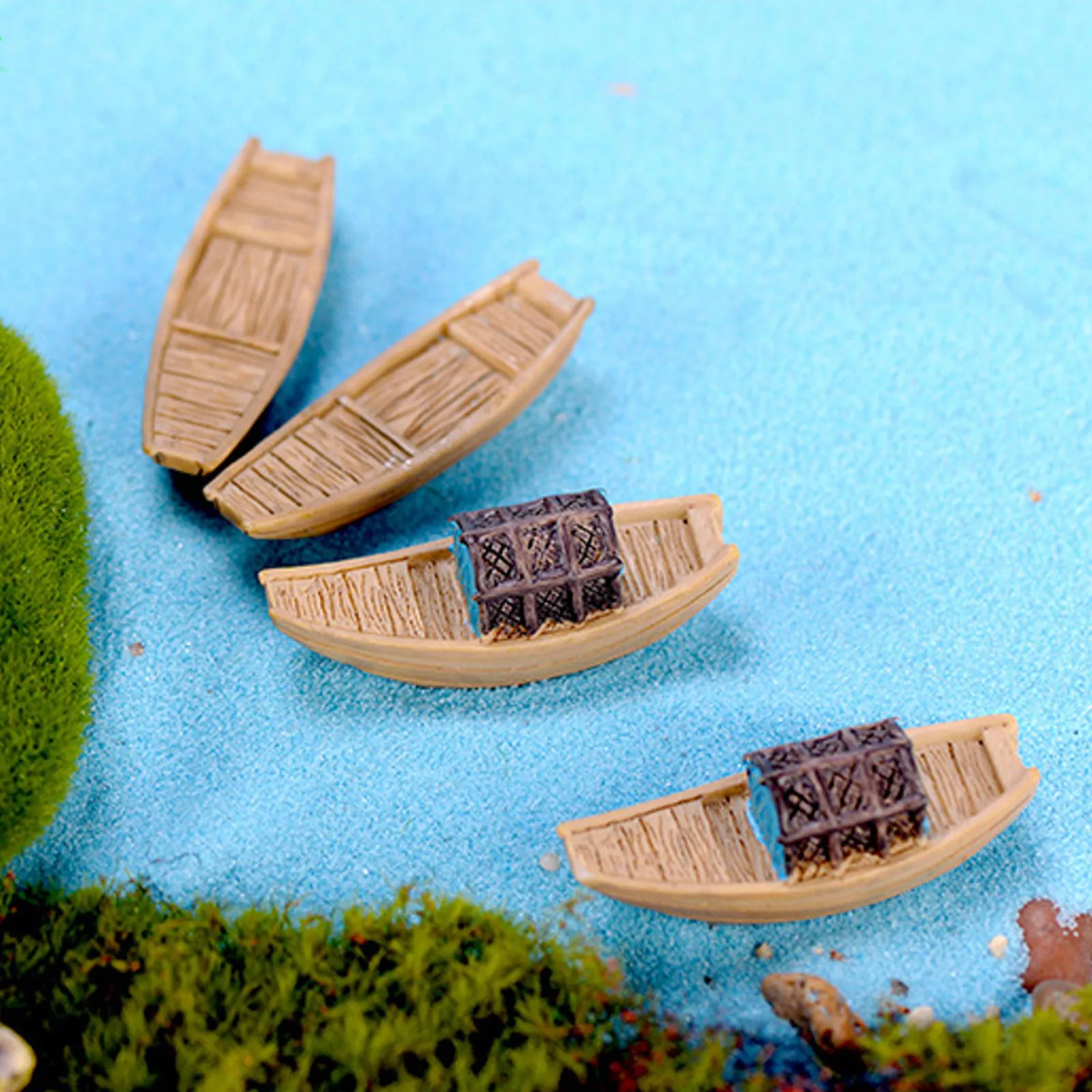 Miniatures-Resin-Boat-Retro-Mini-Figurines-Awning-Boats-Micro-Landscape ...