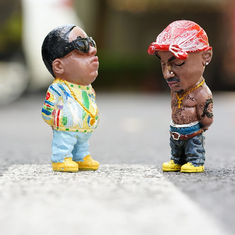 10cm Small Pop Rapper Star 2Pac Tupac Figure Cool Hip Hop Guy Creative ...