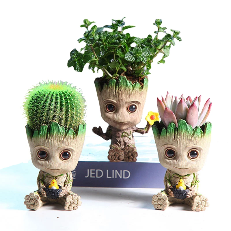 Home Decoration Ornament Organizer Crafts | Baby Groot Flower Pot ...
